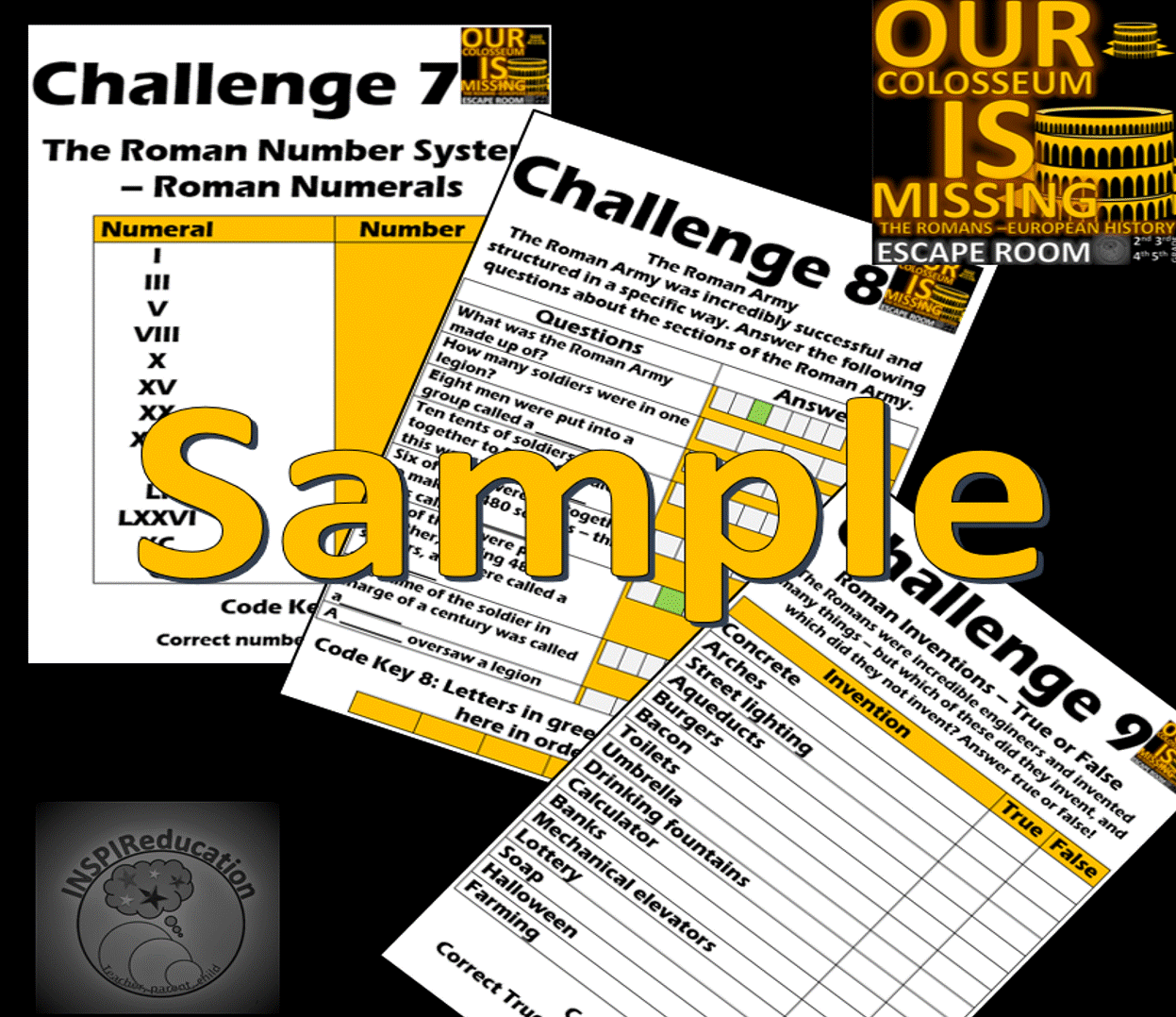 History ESCAPE ROOM: The Romans - 9 Challenges, Student Workbook ...