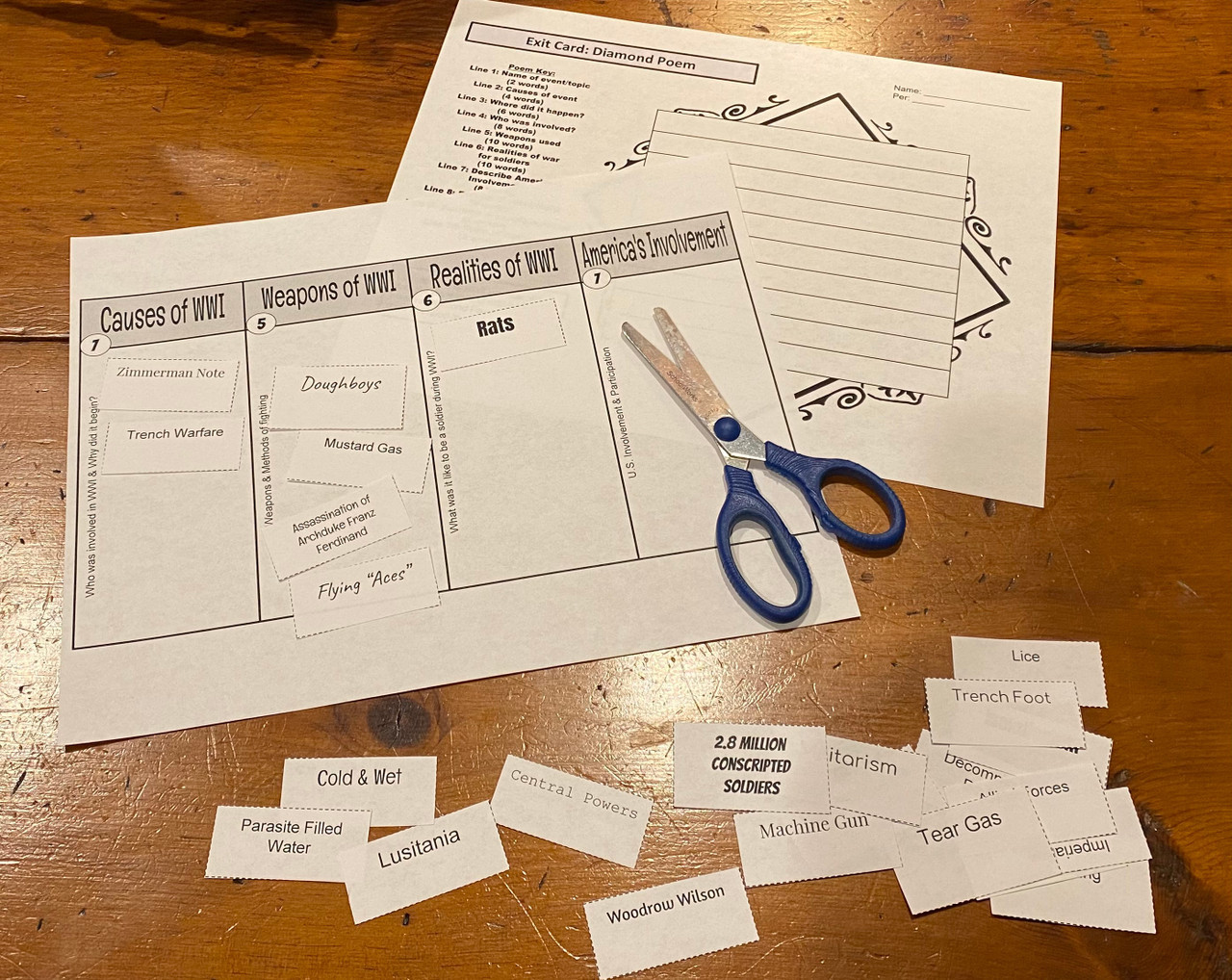 FREE U.S. History | World War I Word Sort | Introductory Activity ...