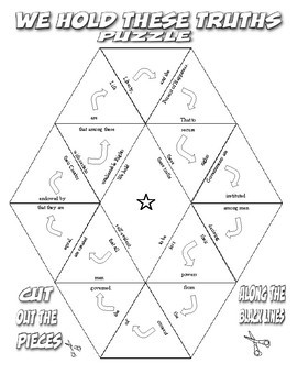 Hands on History-"We hold these truths" Declaration of Independence Puzzle