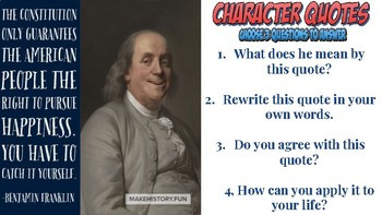 Character Quotes and Animated GIFs Bell Work Questions