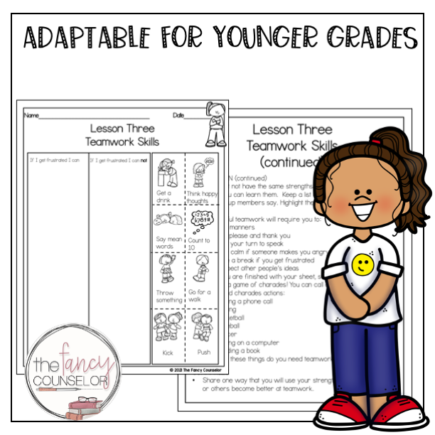 Teamwork and Sharing Group Counseling Lessons and Activities