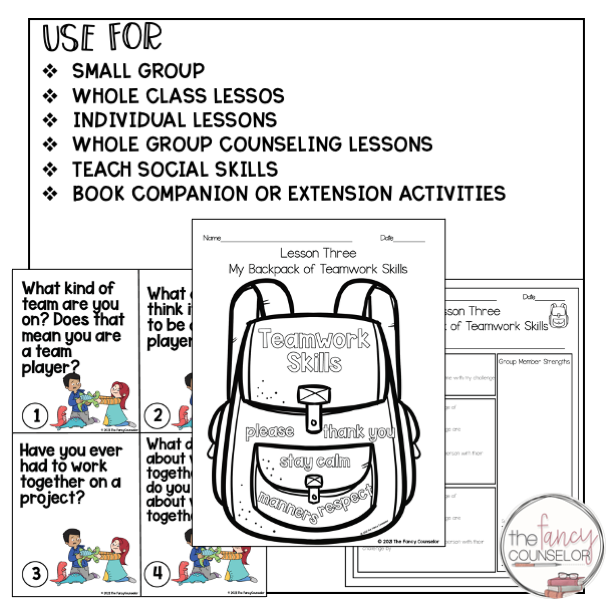 Teamwork and Sharing Group Counseling Lessons and Activities