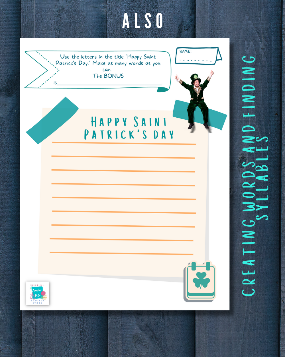 St. Patrick's Day Math Review with BONUS ELA Activities