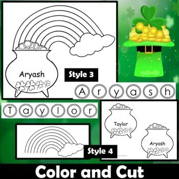 St Patricks Day Craft Activities, St Patricks Name Craft Rainbow, Pot ...