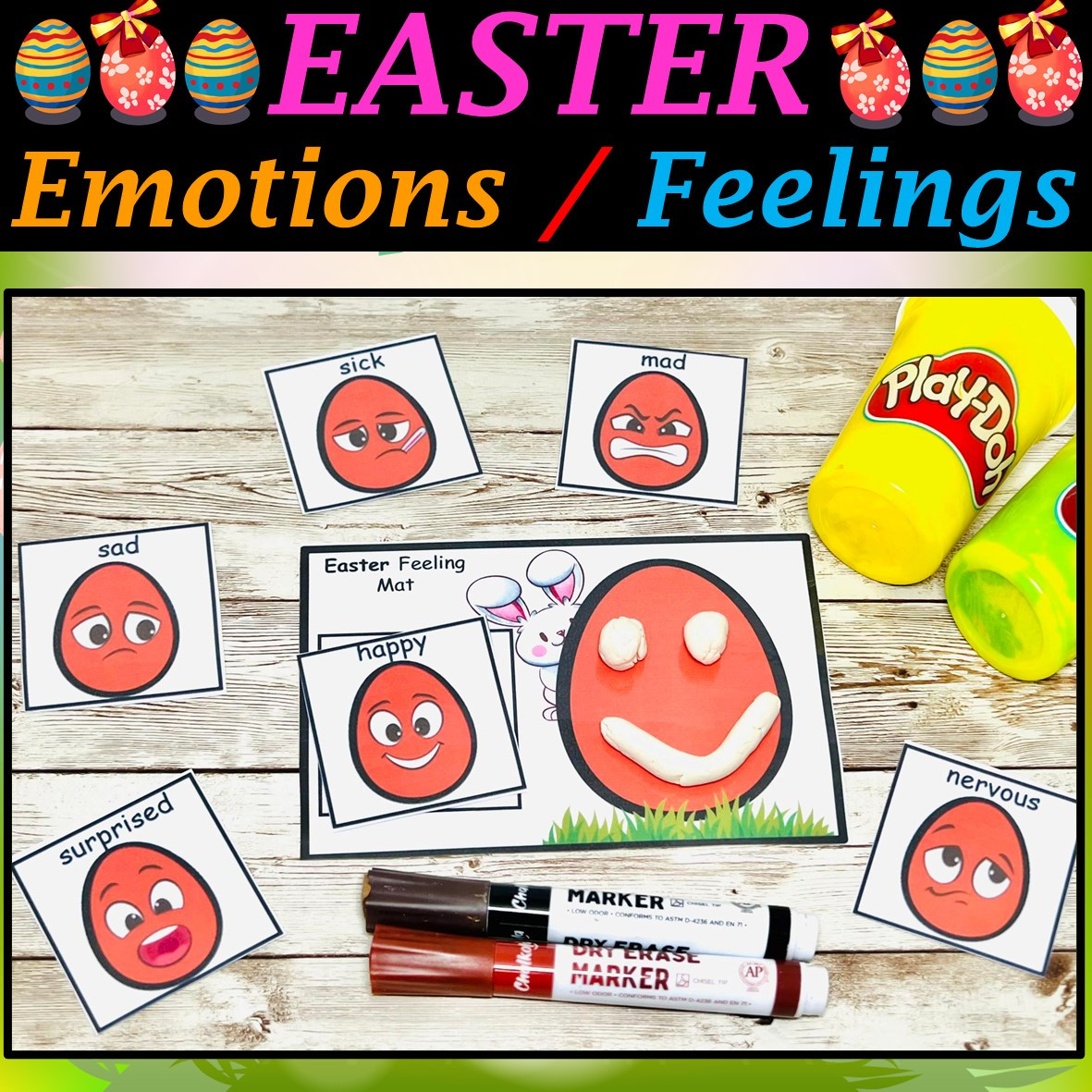 Easter Literacy & Math Centers Task Cards, Easter Activities Bundle