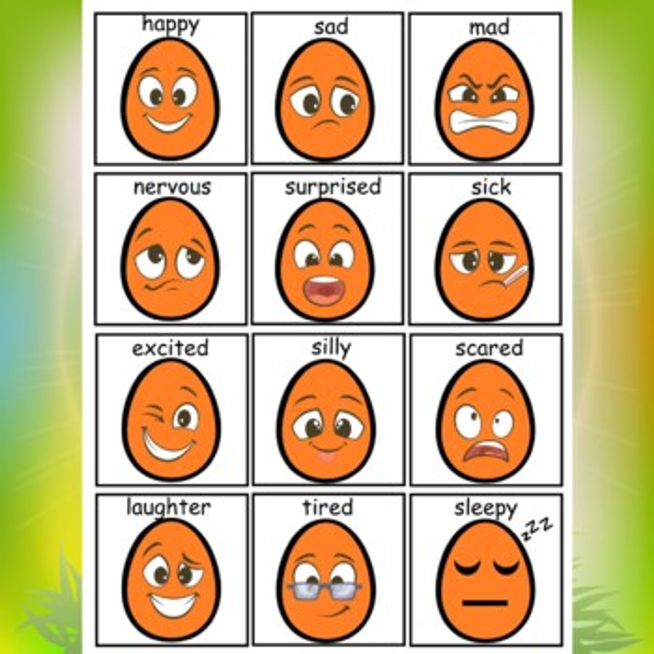 Easter Math Activities, Easter Emotions/Feelings Task Cards Play dough