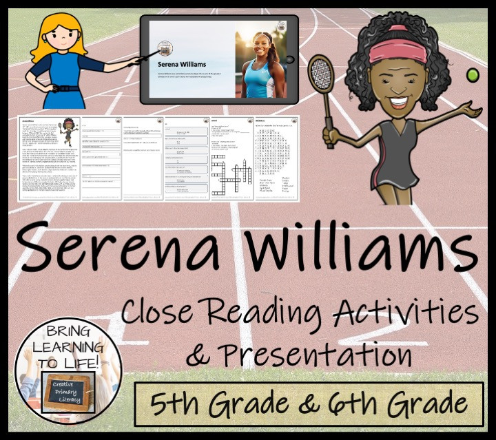 Serena Williams Close Reading Comprehension Activities | 5th Grade ...
