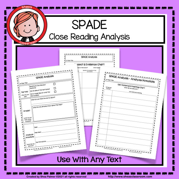 Close Reading Strategies NO-Prep Printables