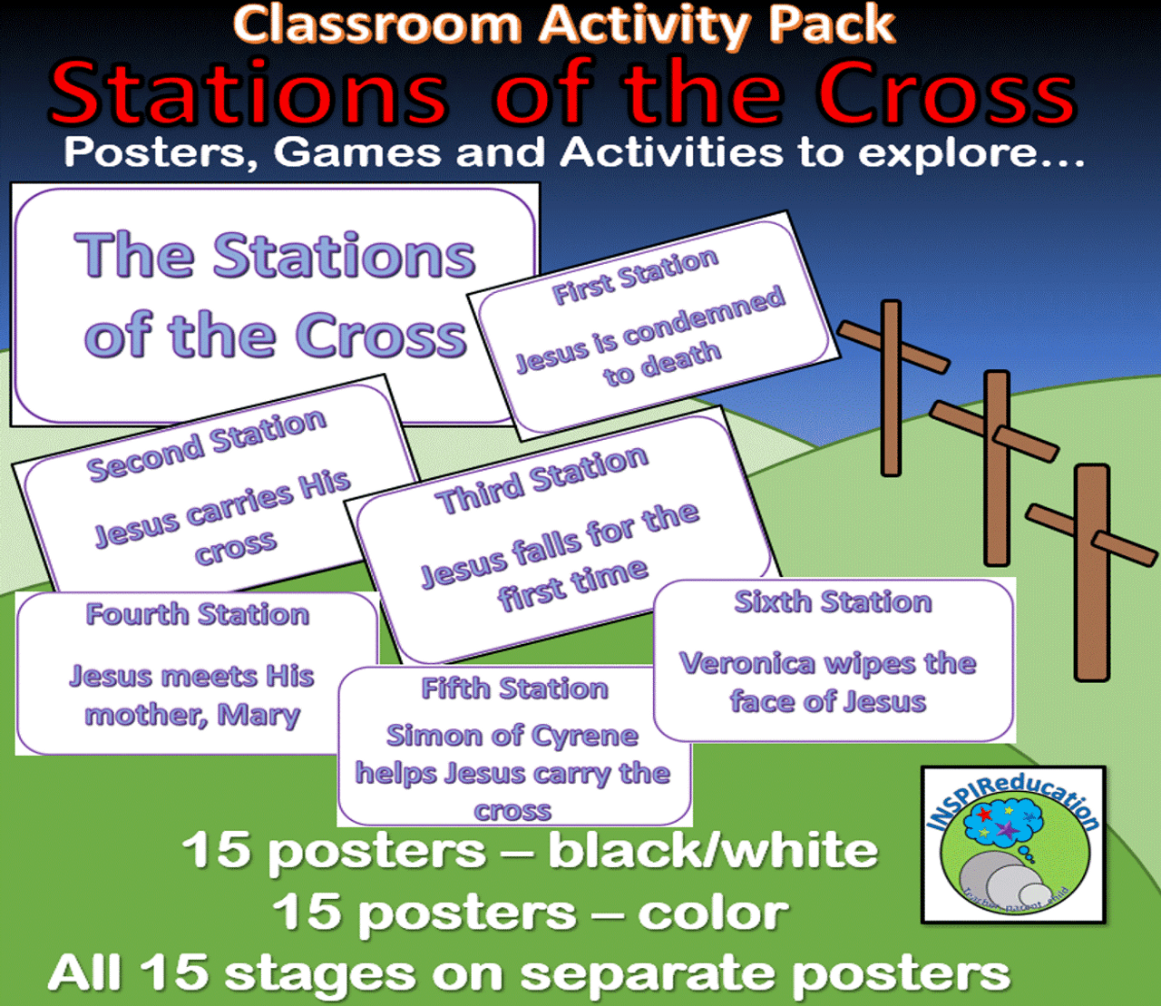 EASTER: The Stations of the Cross: Posters, Games and Assessment (with ...