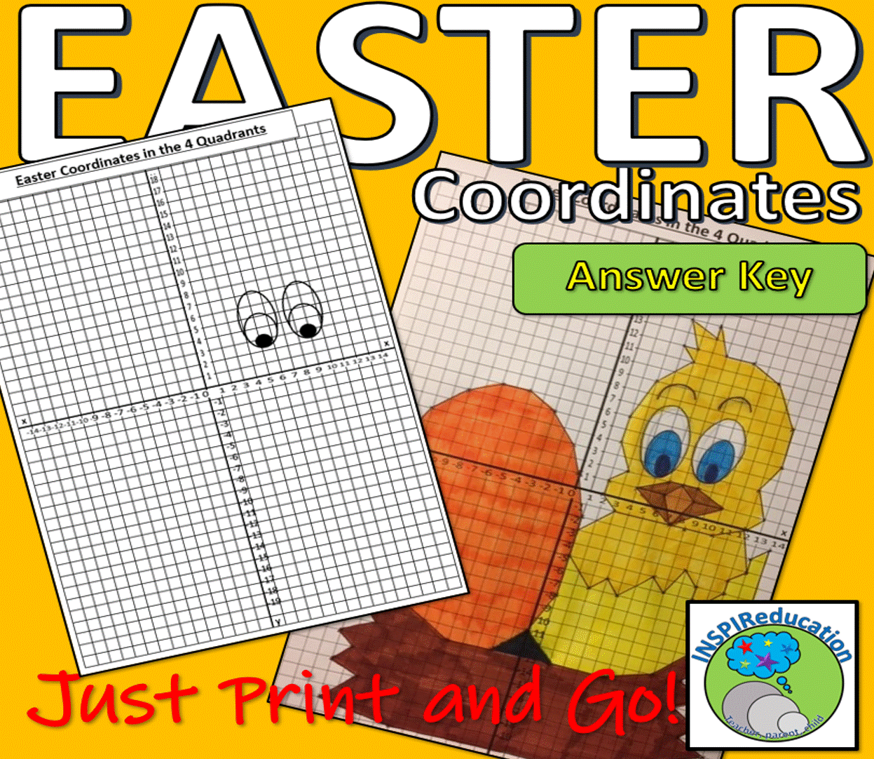 EASTER COORDINATES: CHICK - 4 Quadrants, 110 Coordinates, Resources ...
