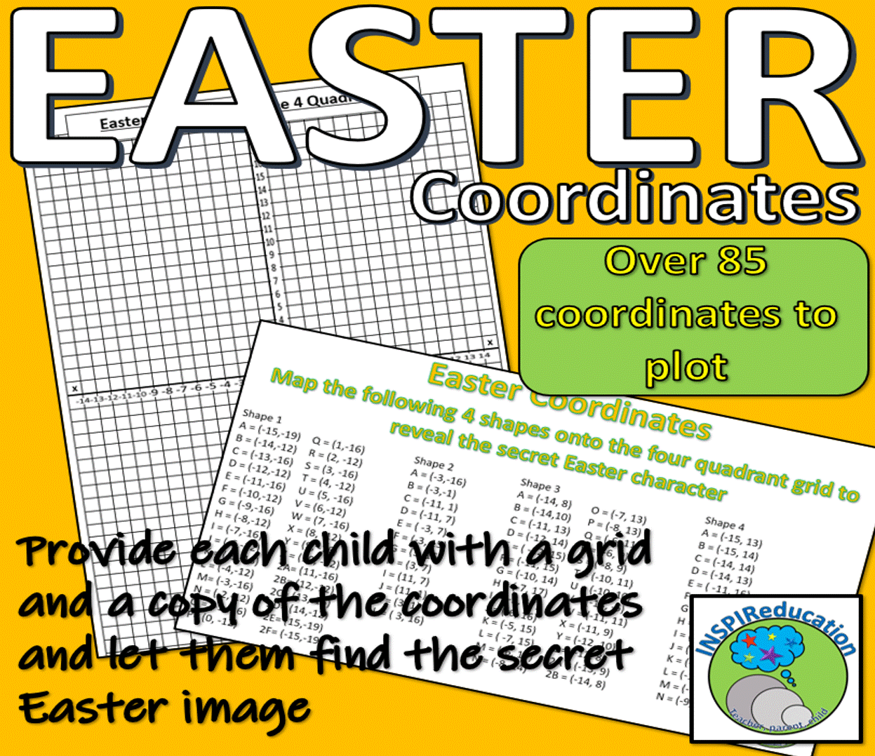 EASTER COORDINATES: CROSS & DOVE - Four Quadrants, 75 Coordinates ...