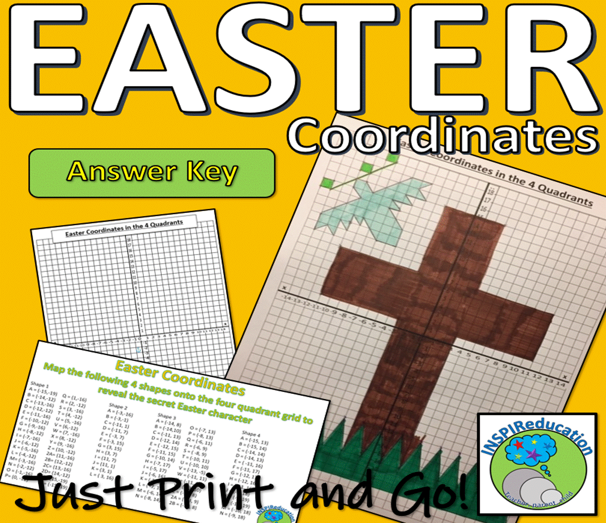 EASTER COORDINATES: CROSS & DOVE - Four Quadrants, 75 Coordinates ...