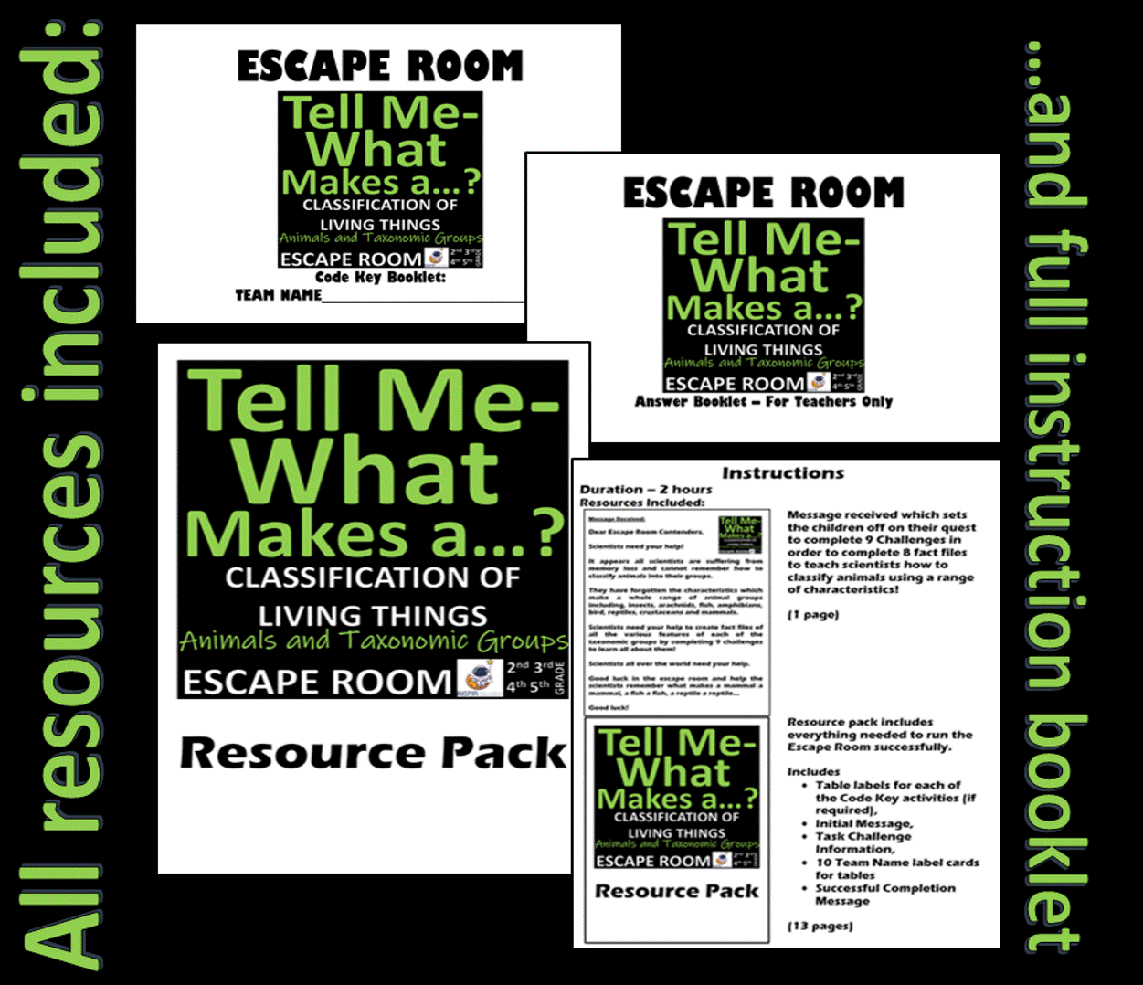 Classification of Animals - ESCAPE ROOM: Sorting Animals using 9 ...