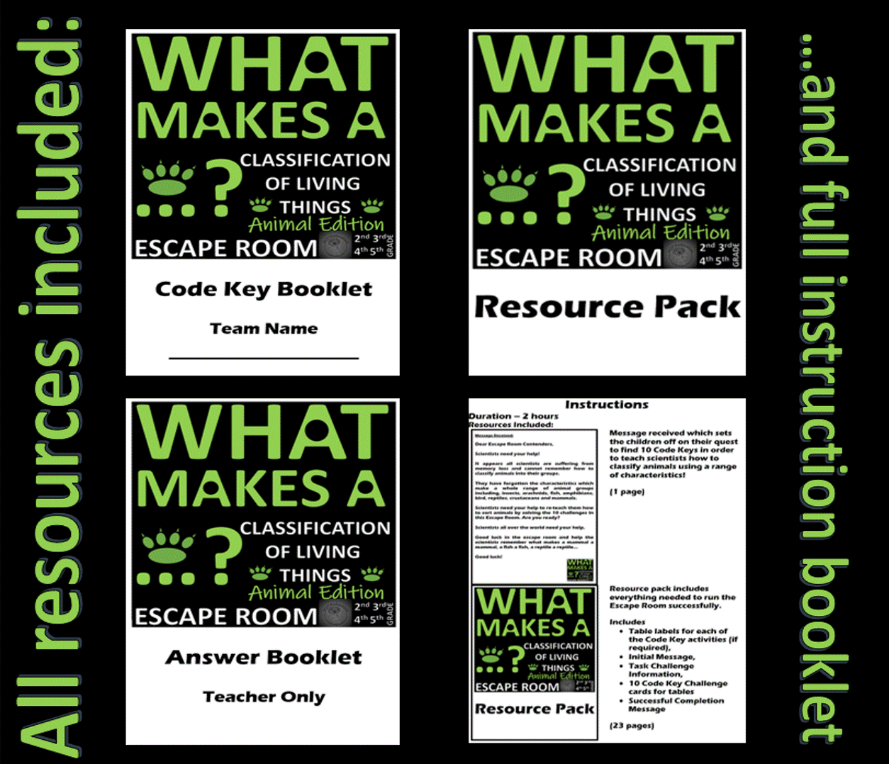 Classification of Animals: Escape Room BUNDLE, 19 Challenges, Resources ...
