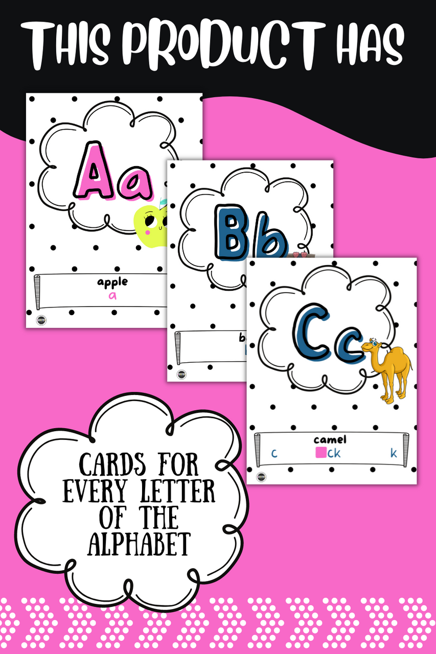 Black, White, and Brights- Elementary Sound Spelling Wall - Amped Up ...