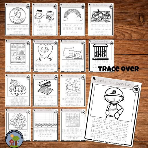 April Copywork Printables - Trace Over - Amped Up Learning