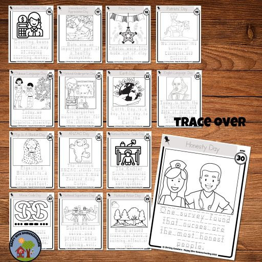April Copywork Printables - Trace Over - Amped Up Learning