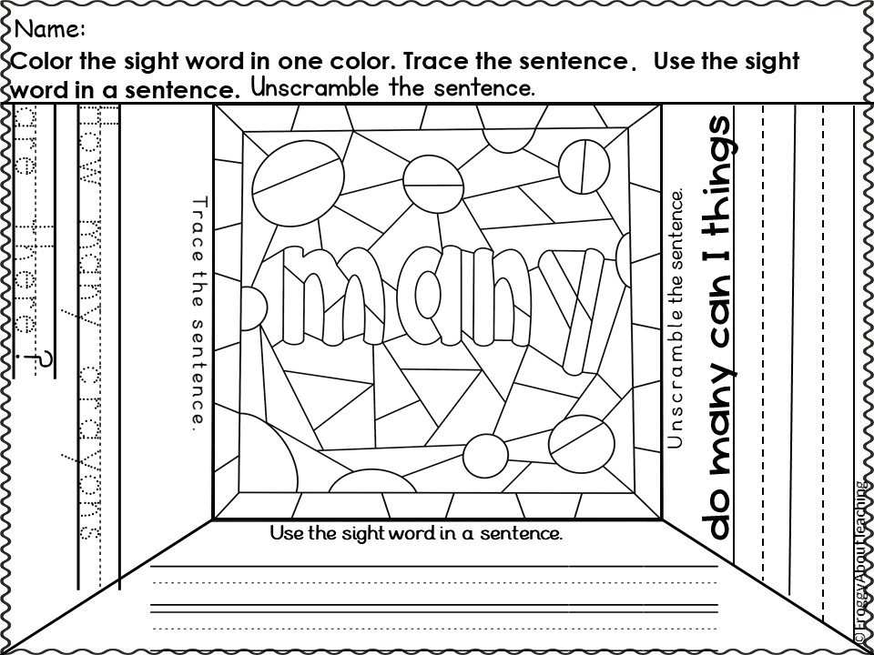 Sight Word Sentence Writing Set 3