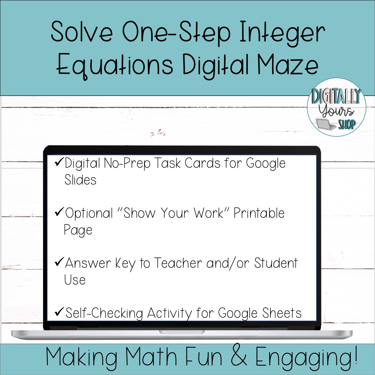 Solve One-Step Integer Equations Digital Maze - Amped Up Learning