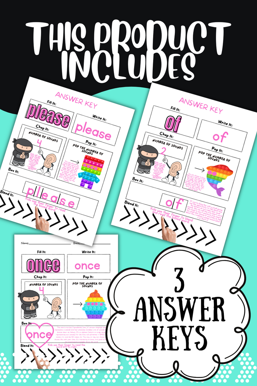 Chop and Pop Hands On 1st Grade Dolch Sight Word Practice