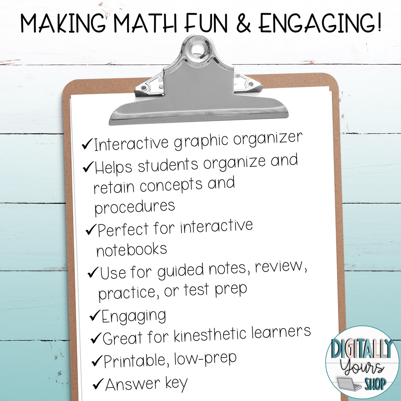 Finding Area Foldable Guided Notes for Interactive Notebook
