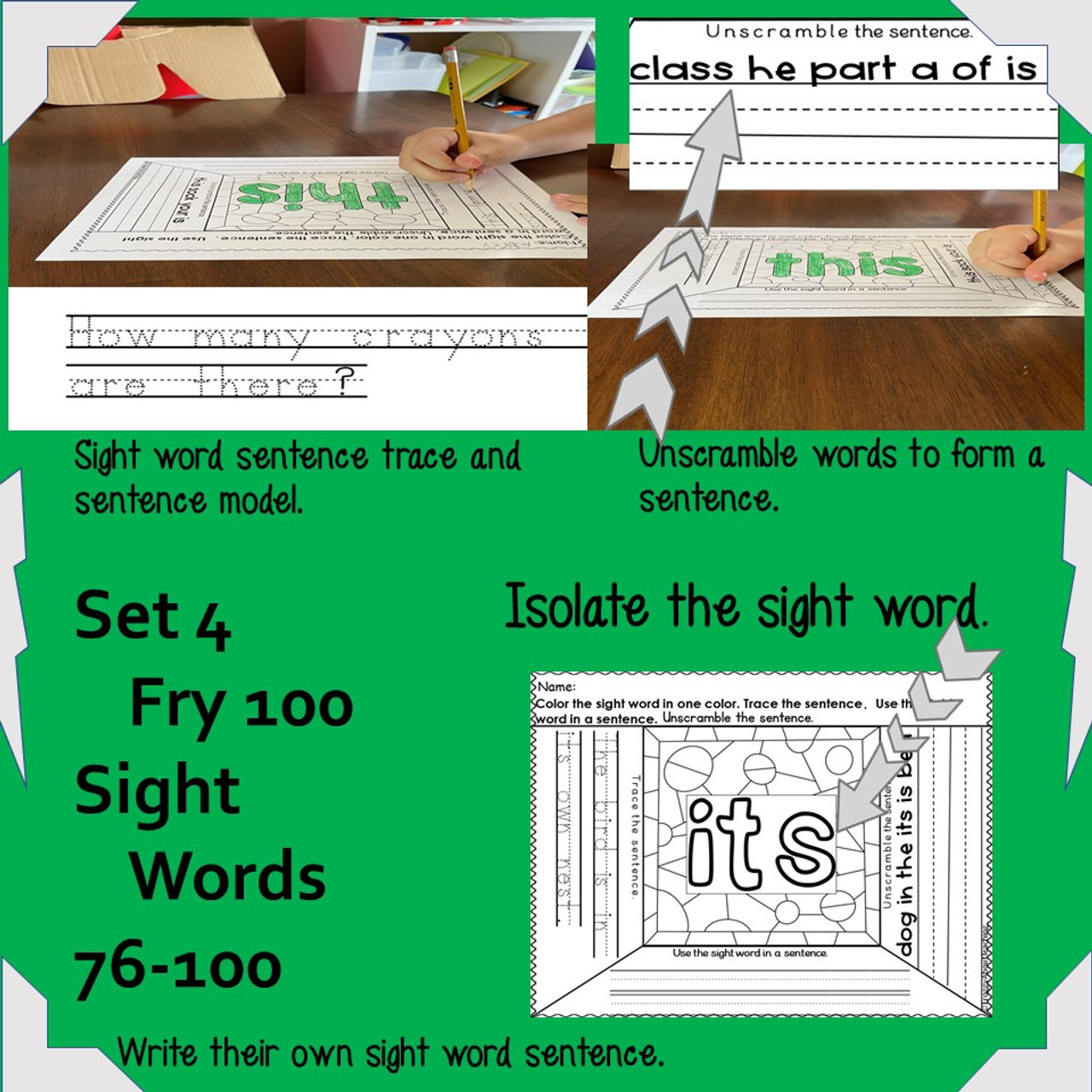 Sight Word Sentence Writing Bundle