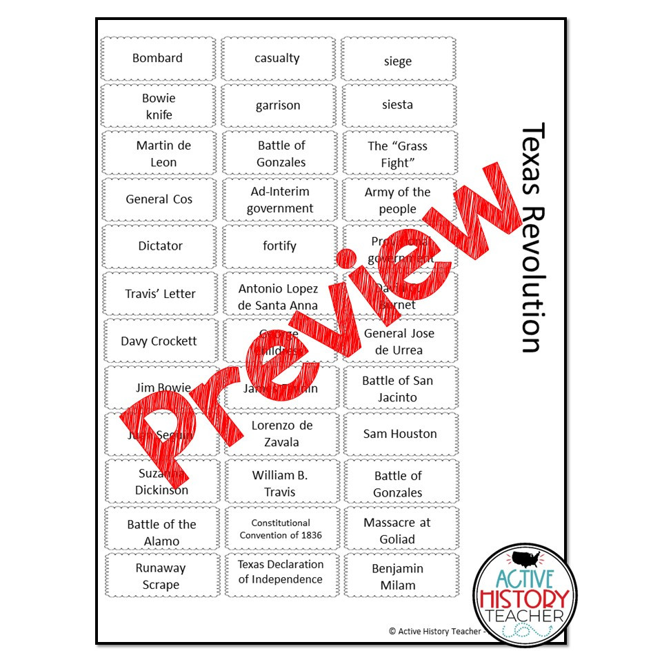Texas History Review Game Envelope Races - Amped Up Learning