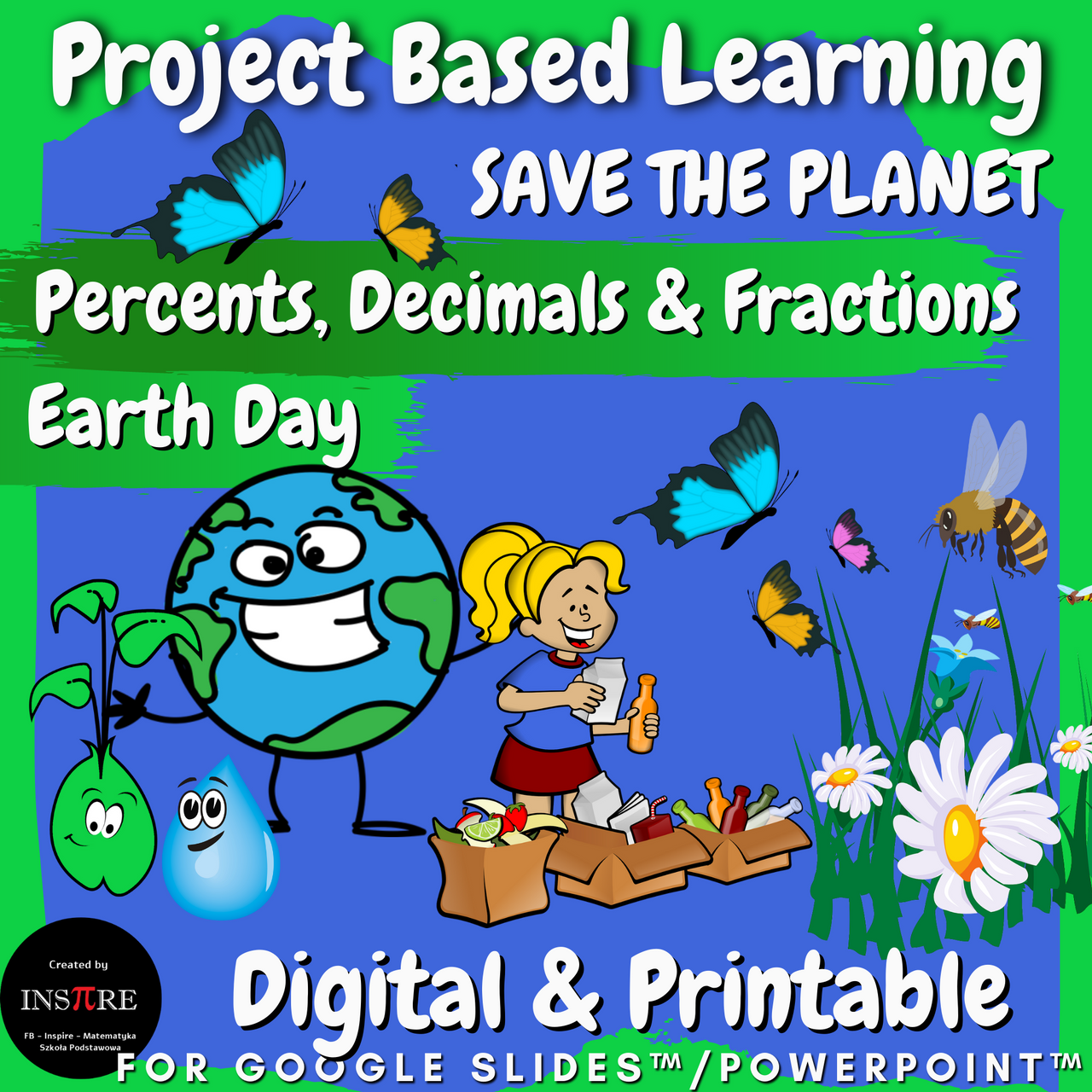 Earth Day Math Project Based Learning SAVE the PLANET Fractions ...