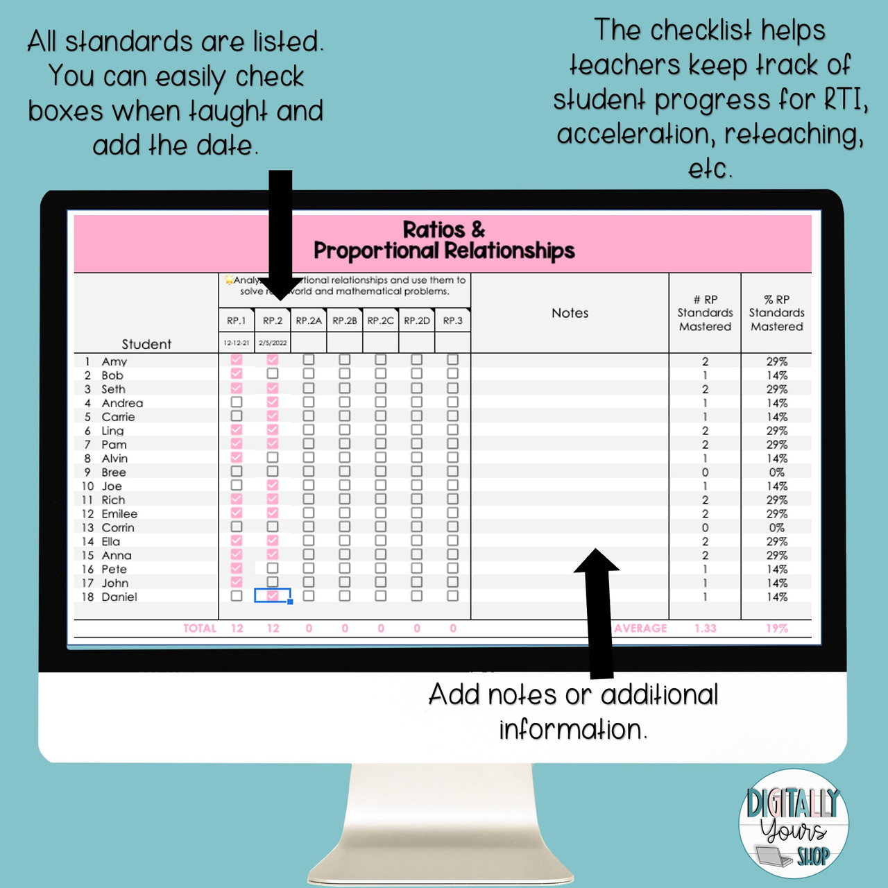 8th Grade Math Common Core State Standards Checklist - Amped Up Learning