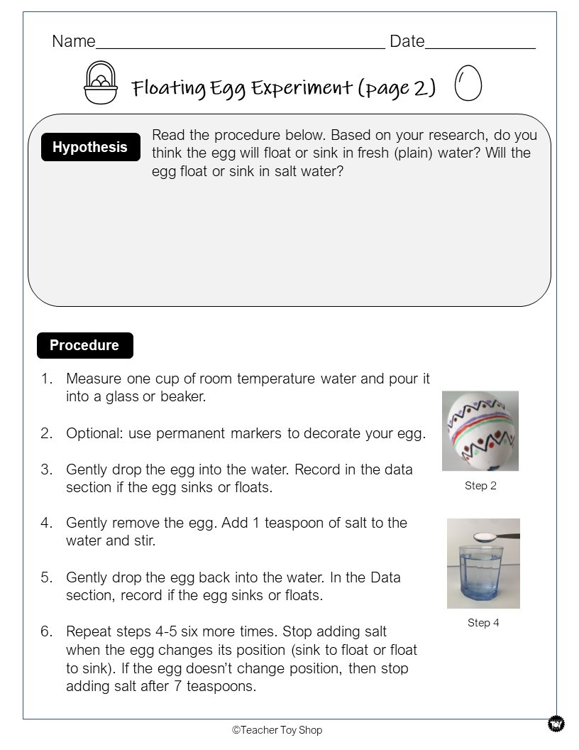 Spring Buoyancy and Density Egg Lab | Google Slides™ + print - Amped Up ...
