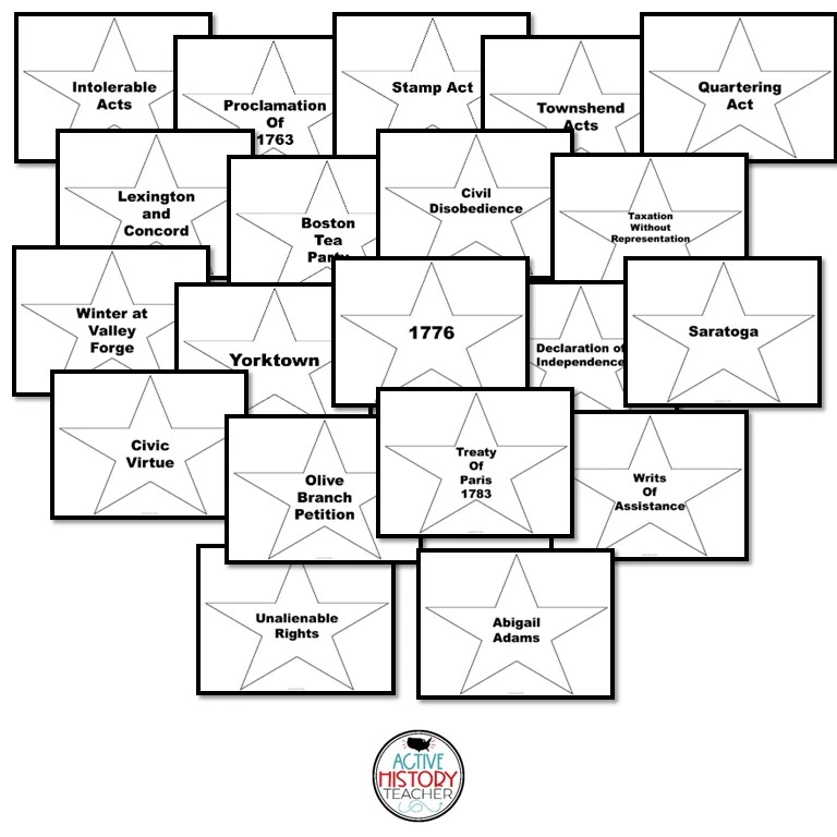 American Revolution Review Game Swat the Star