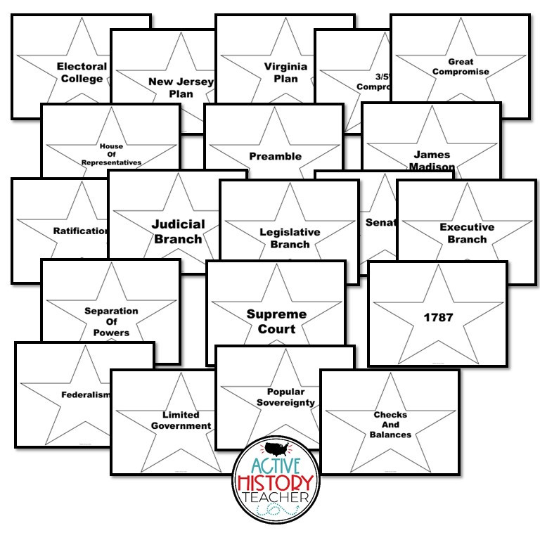 Constitution and Court Cases Review Game Swat the Star