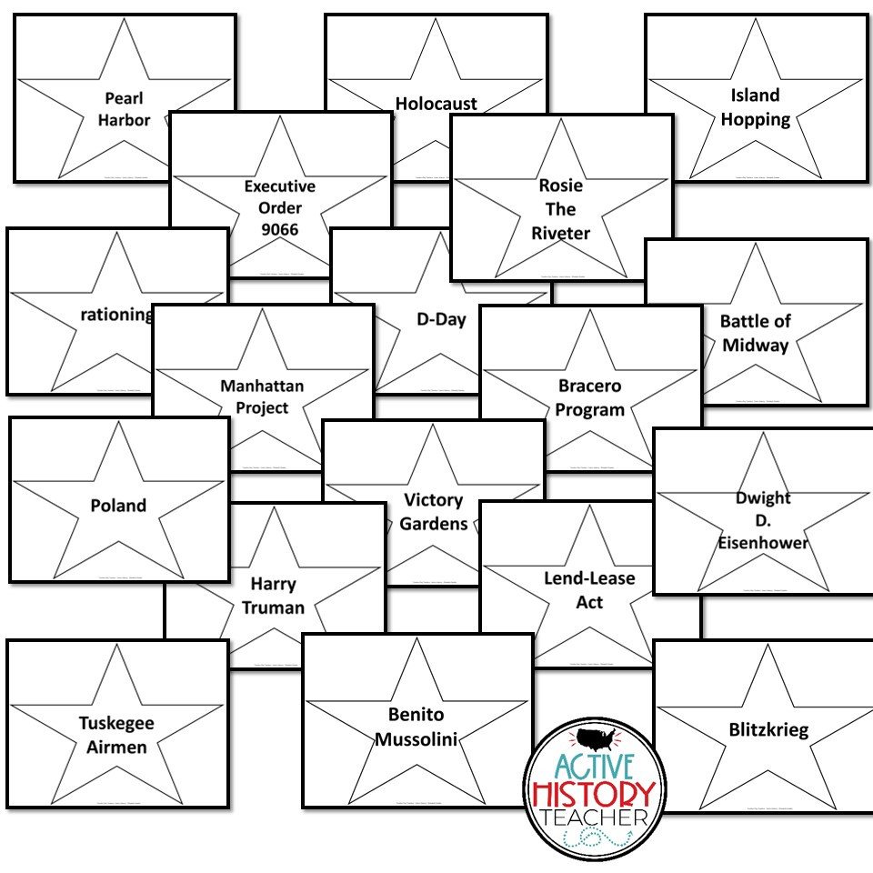 WWII WW2 Review Game Swat the Star EOC Review - Amped Up Learning