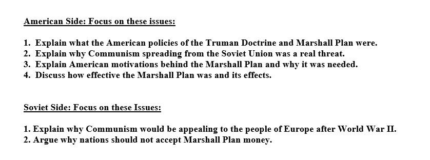 Cold War Debate Activity