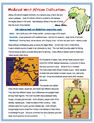 Medieval West Africa - An Overview + Assessments - Amped Up Learning