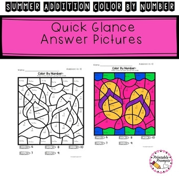 Summer Color By Number Addition to 20