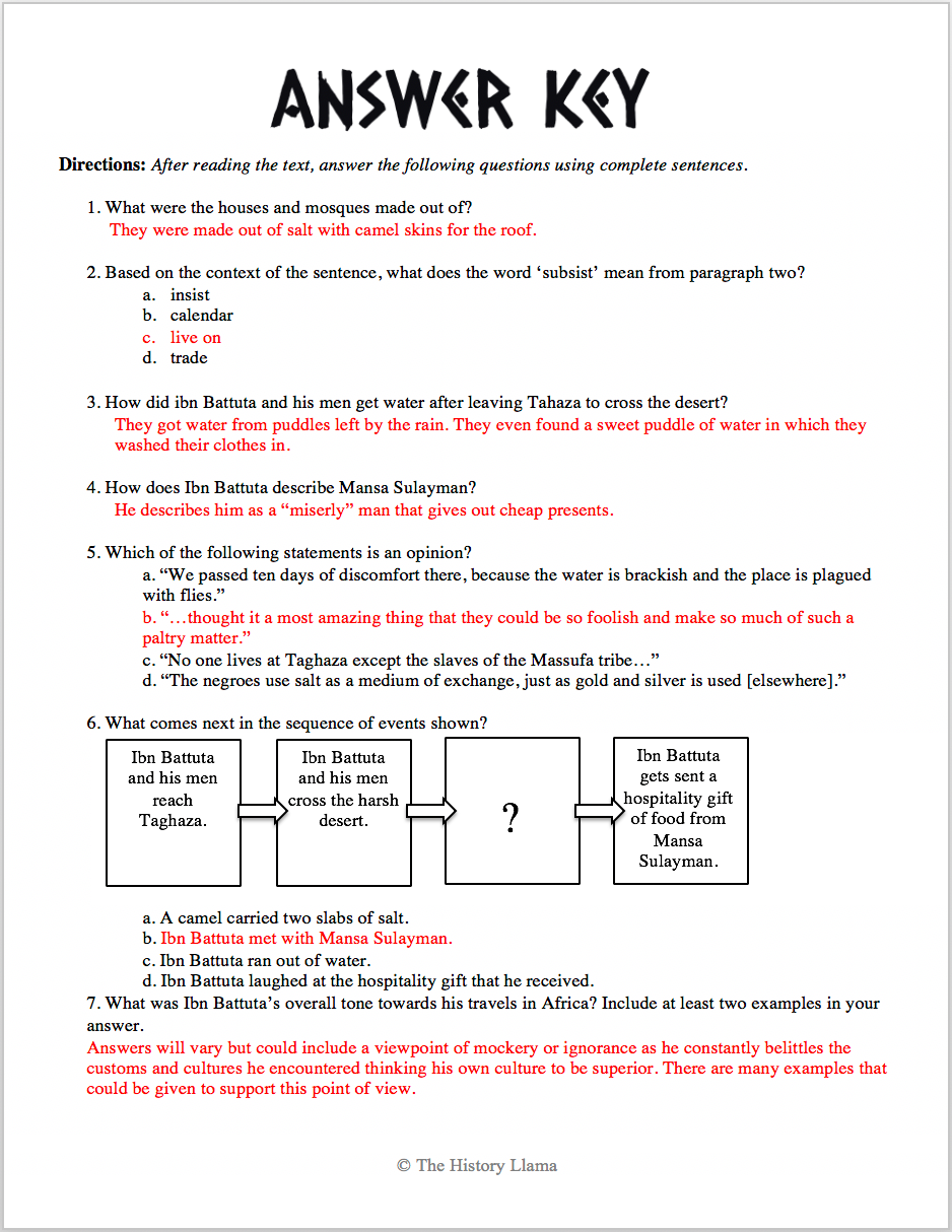 Ibn Battuta Primary Source Reading - Amped Up Learning