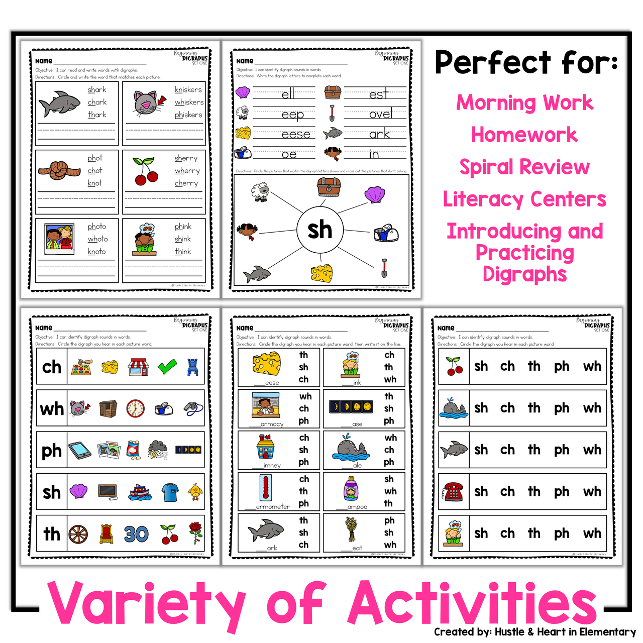 Beginning Digraph Activities SH TH CH PH WH KN