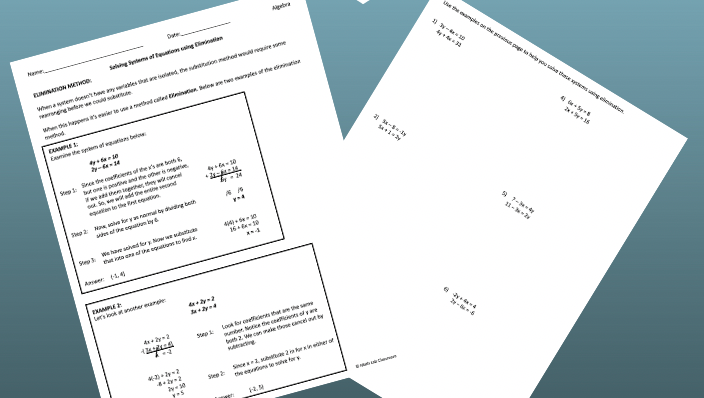 Solving Systems of Equations with Elimination