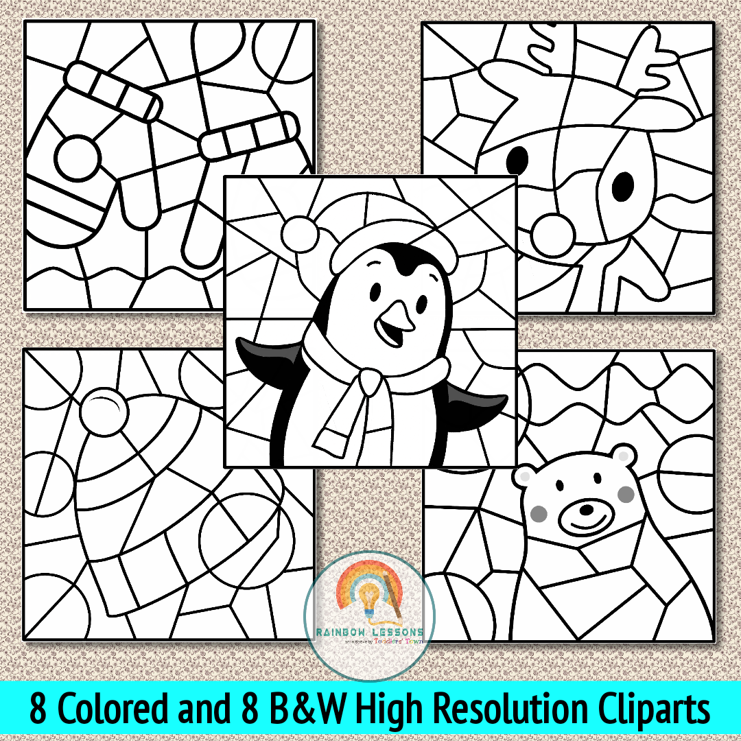 Winter Color By Number Clipart | Winter Clip Art | Winter Clipart ...