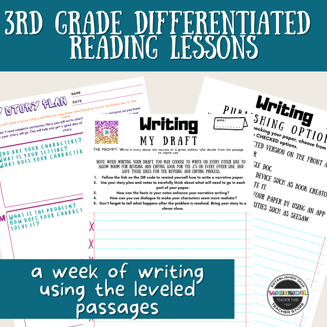 3rd Grade Differentiated Reading & Writing Lessons & Activities Family ...