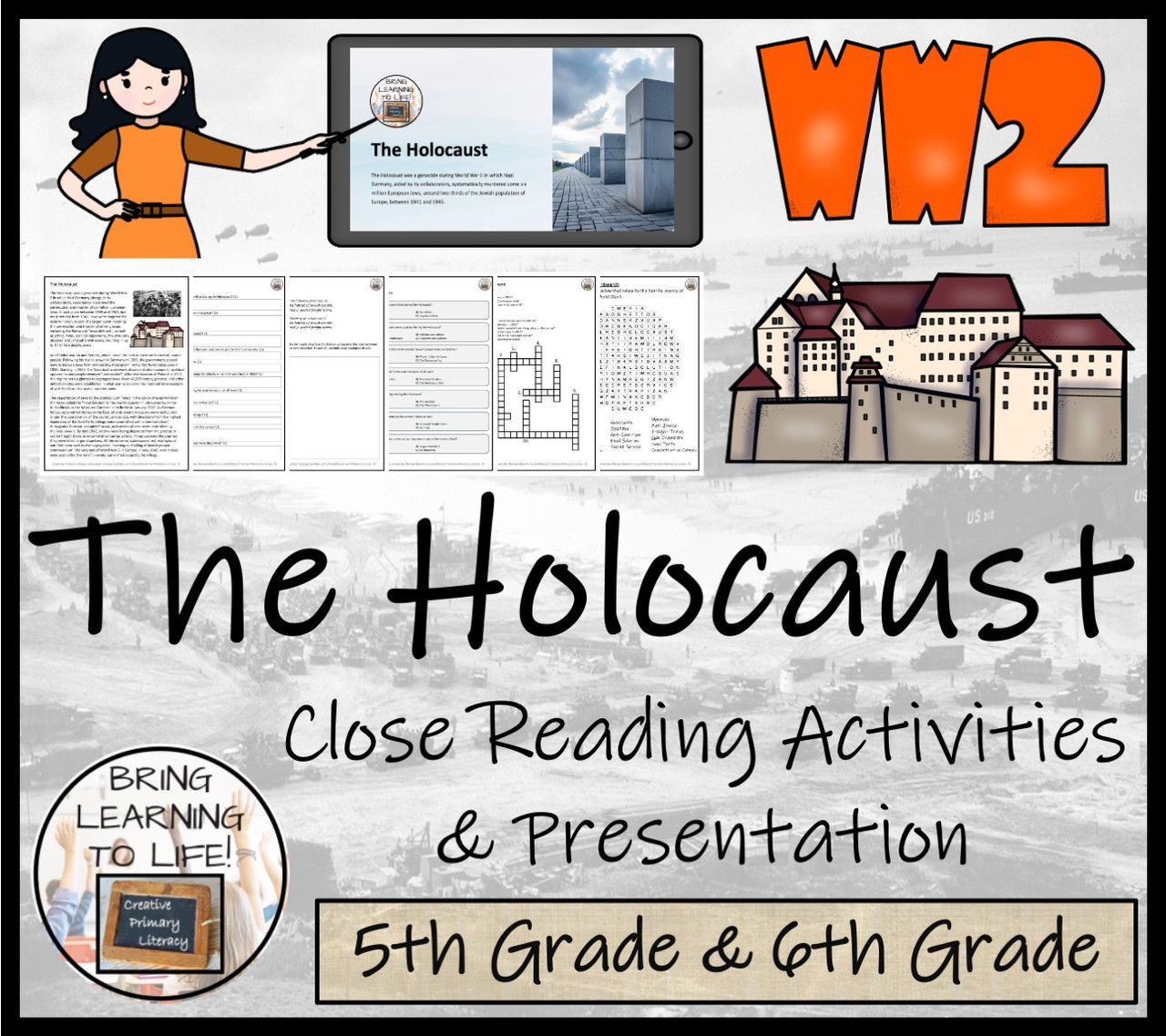 Holocaust of World War II Close Reading Comprehension | 5th Grade & 6th ...