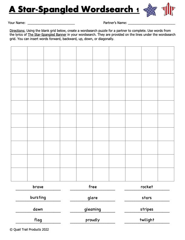 Star-Spangled ELA Worksheets