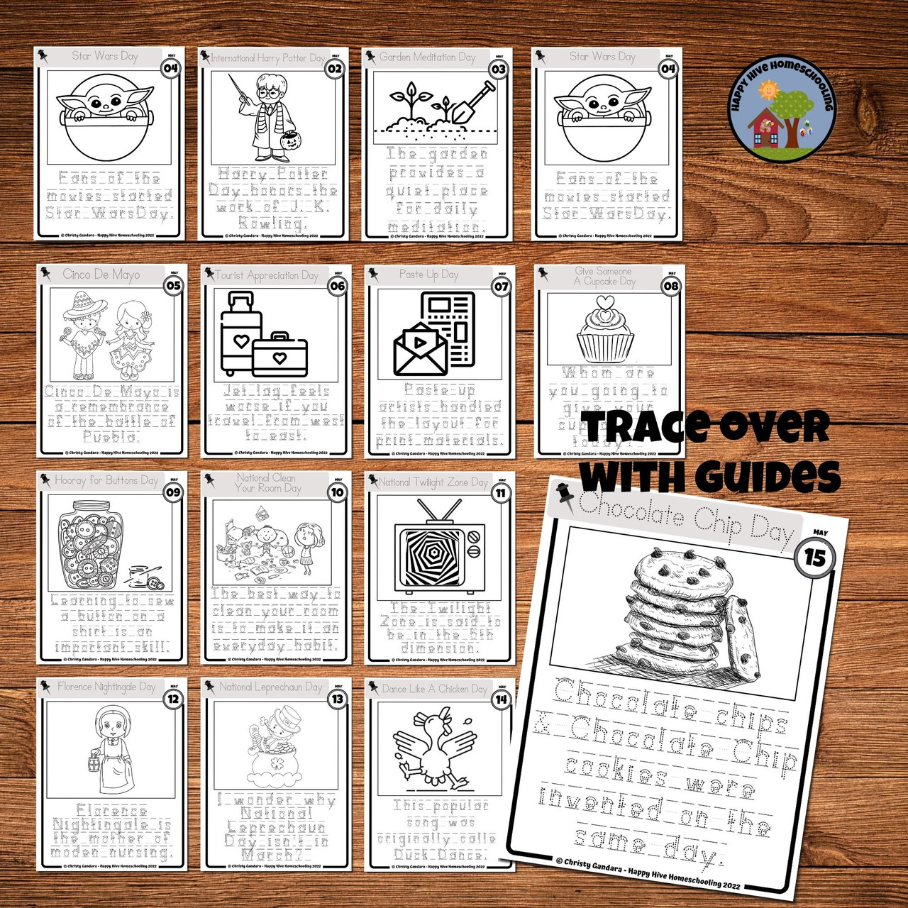 May Copywork Printables - Trace Over - Amped Up Learning