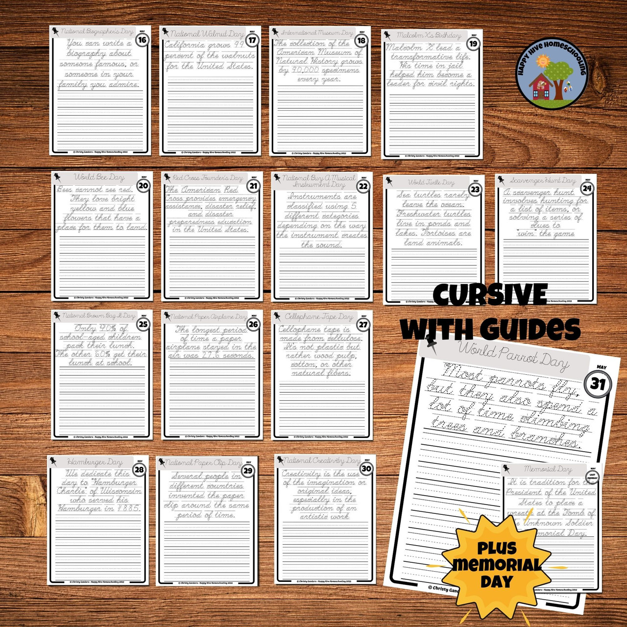 May Copywork Printables - Cursive - Amped Up Learning