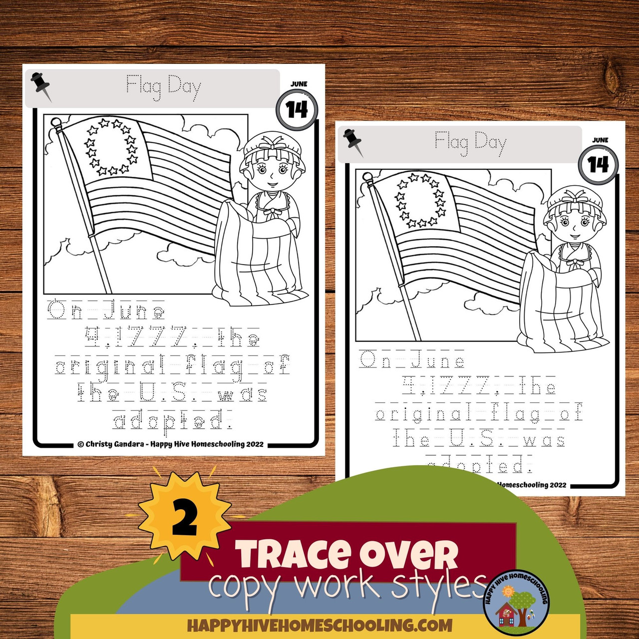 June Copywork Printables Trace Over - Amped Up Learning