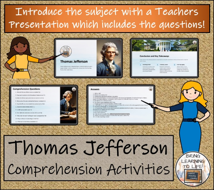 Thomas Jefferson Close Reading Comprehension Activities | 5th Grade ...