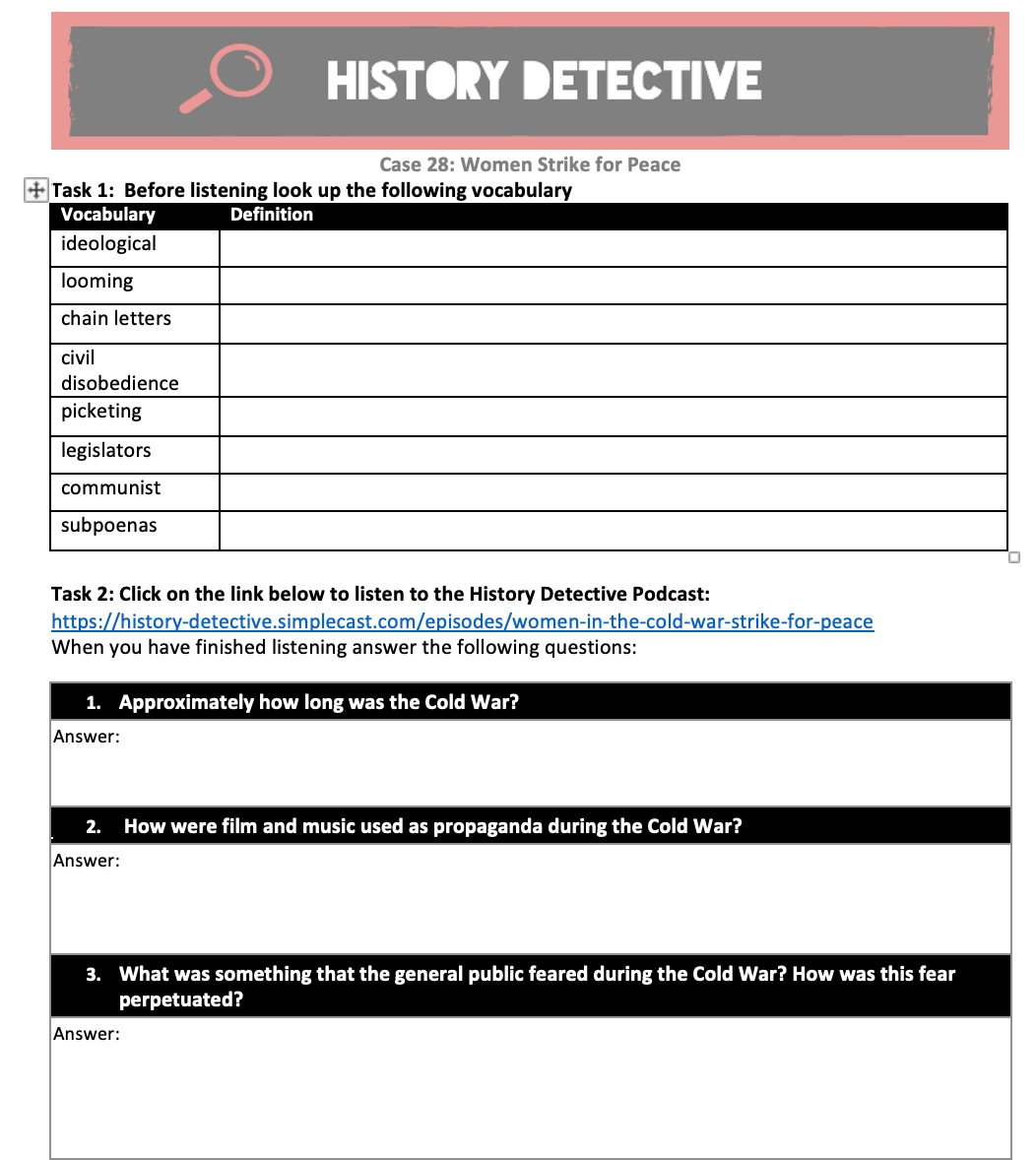 Women in the Cold War Lesson plan