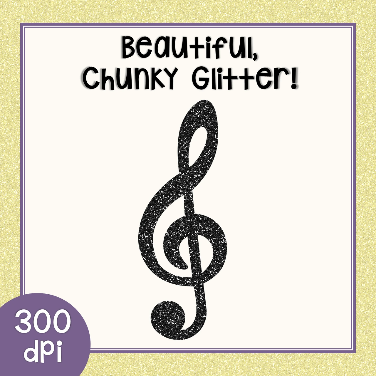 Glitter Music Note Clipart - Amped Up Learning