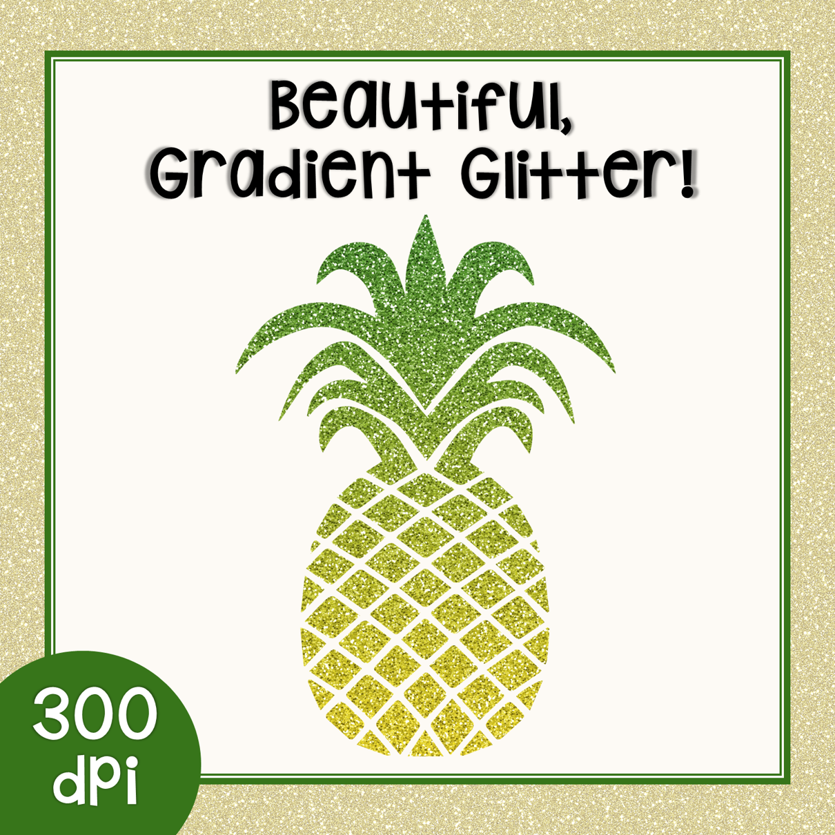FREEBIE! Glitter Pineapple Clipart - High Quality PNG's - Amped Up Learning